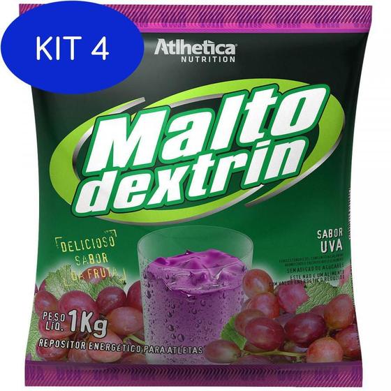 Kit 4 Malto Dextrina 1kg Uva Atlhetica - Maltodextrina - Magazine Luiza