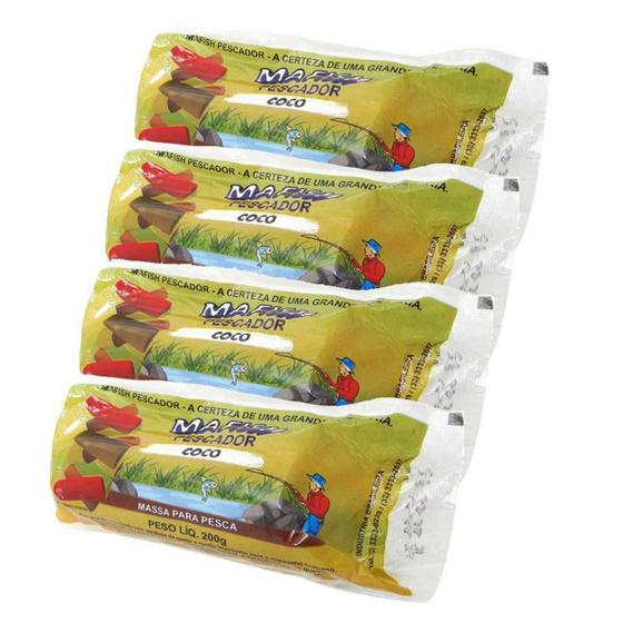 Kit 4 Massas Pesca Mafish Coco, Goiaba, Milho, Tradicional ...