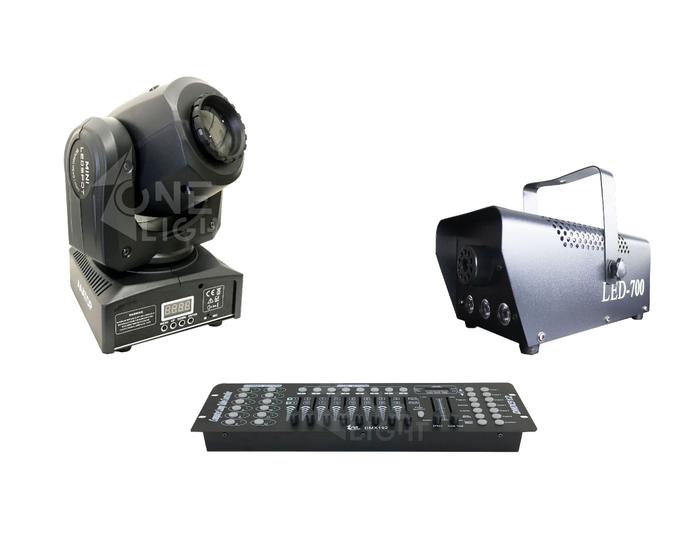 Kit 4 mini led spot 30w mesa controladora dmx 512 maquina de fumaça ...