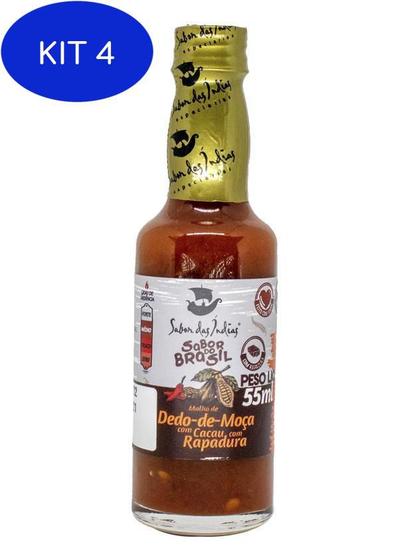 Kit 4 Mini Molho Dedo De Moca Com Cacau E Rapadura 55Ml - Sabor Das ...