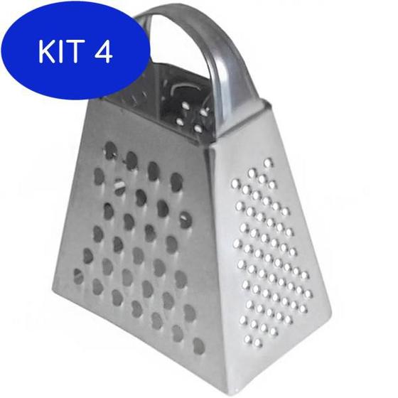 Kit 4 Mini Ralador 4 Faces Em Aço Inox Com Alça Luxo 8,5 Cm - Ke Home ...