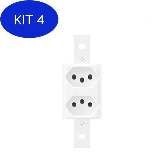 Kit 4 Módulo De Tomada Dupla 20A 2P+T Sem Placa Blanc Fame - Módulo de Tomada - Magazine Luiza