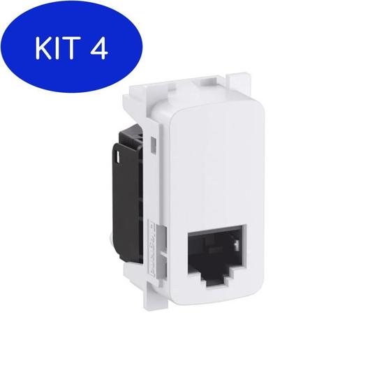 Kit 4 Módulo Tomada Rede Rj45 Cat5E Branco 680158 Pial - Pial Legrand ...