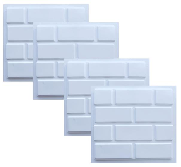 Kit 4 Moldes Placas De Gesso, Ciment 3D Tijolo Liso 32X30 - Silico Home ...
