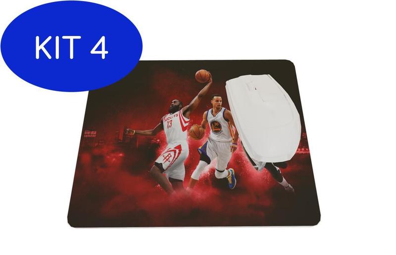 Kit 4 Mouse Pad Basquetebol Nba Jogadores Modelo 1 - Central ...