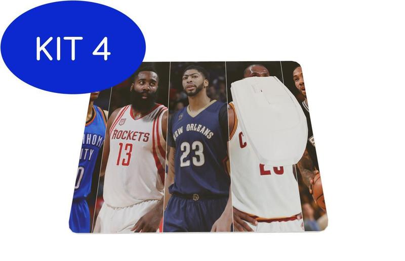 Kit 4 Mouse Pad Basquetebol Nba Jogadores Modelo 2 - Central ...