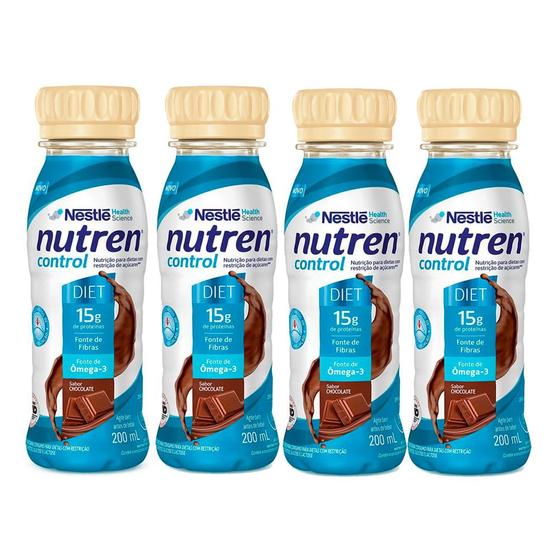 Kit 4 Nutren Control Diet Chocolate Suplemento Alimentar 200ml ...