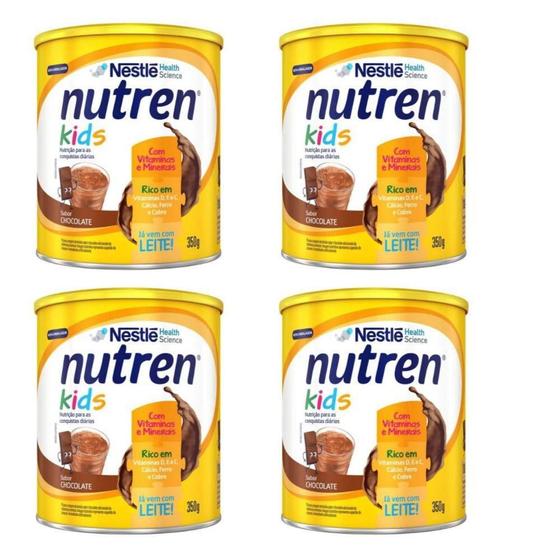 Kit 4 Nutren Kids Chocolate Lata 350G Suplemento Alimentar - Nestle ...