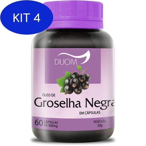 Kit 4 Óleo De Groselha Negra 60 Capsulas 500Mg Duom - Óleo de Groselha ...