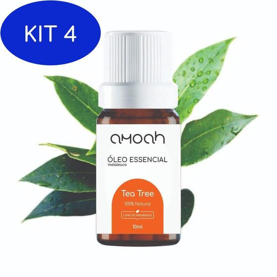 Kit 4 Óleo Essencial - Tea Tree - Amoah - Óleos Essenciais - Magazine Luiza