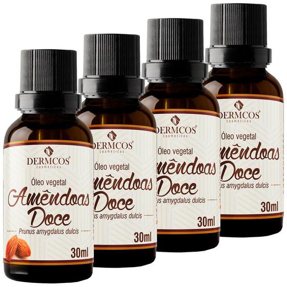 Kit 4 Óleo Vegetal de Amêndoas Doce 30ml Dermcos - Melcoprol - Óleo ...