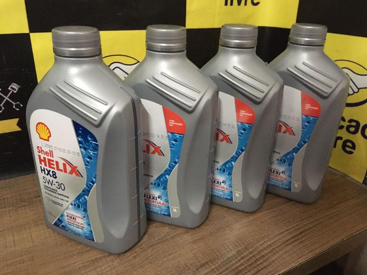 Kit 4 Óleos Motor Shell Helix Hx8 5w40 Api Sn Sintético - Lubrificantes ...