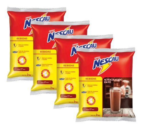 Kit 4 Pacotes Achocolatado Em Pó Nescau Nestle Total 8 Kg - Nestlé ...