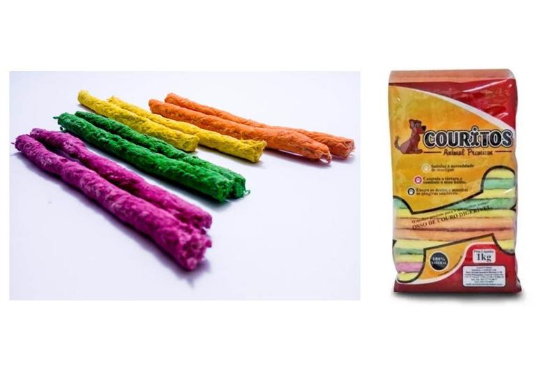 Kit 4 Palito Osso Petisco Pet Cães N8 Couritos 1kg Colorido - Bifinhos ...