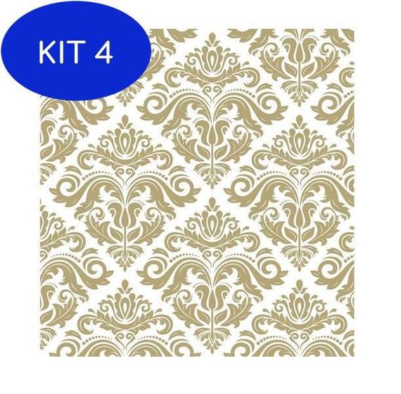 Kit 4 Papel Contact Pvc Arabesco Bronze 45Cm X 2 Metros - - Plavitec ...