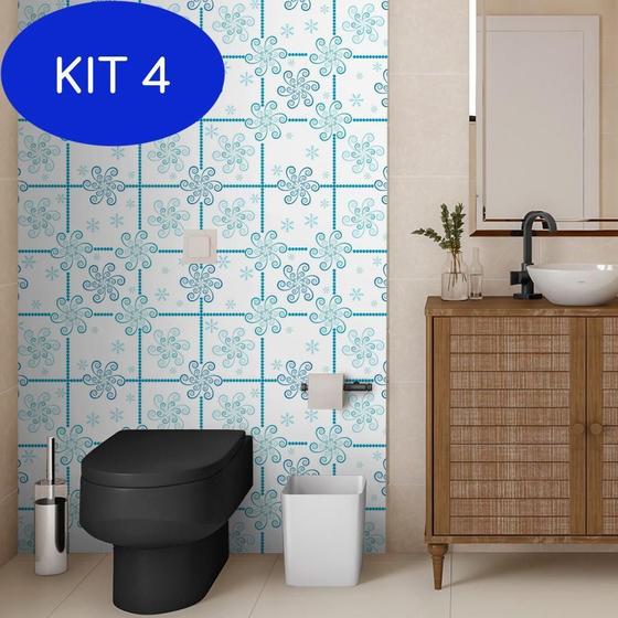 Kit 4 Papel De Parede Adesivo Azulejos 0004 - 2,50M X 0,58Cm - Paredes Decoradas - Papel de ...