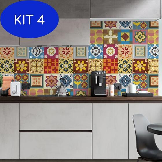 Kit 4 Papel De Parede Adesivo Lavável Hidráulico 0001 - 1m x 58cm - Paredes Decoradas - Papel de ...