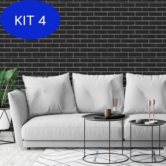 Kit 4 Papel De Parede Adesivo Tijolos 0001 - 2,50M X 0,58Cm - Paredes Decoradas - Papel de ...
