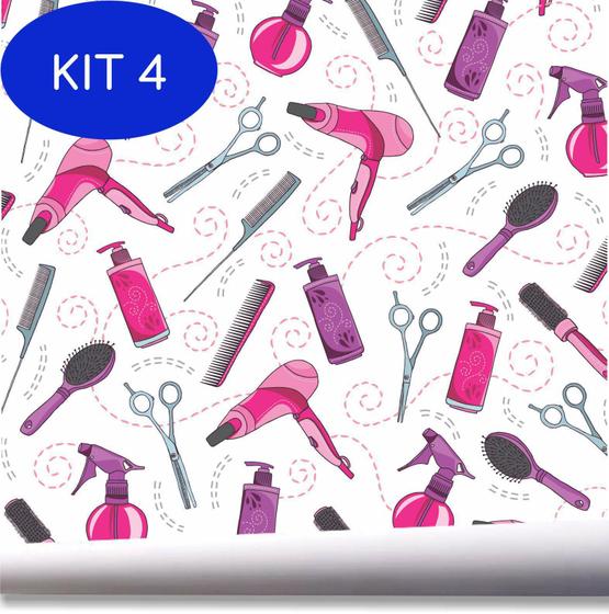 Kit 4 Papel De Parede Maquiagem Salão De Beleza Cabeleireiro - Quartinho Decorado - Papel de ...