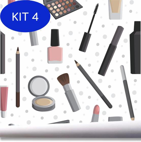 Kit 4 Papel De Parede Maquiagem Salão De Beleza Esmaltaria - Quartinho Decorado - Papel de ...