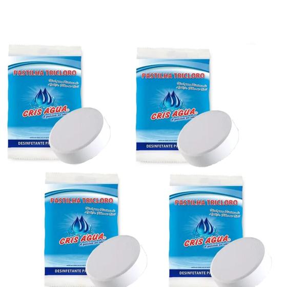 Kit 4 Pastilhas de Cloro Tricloro 200g Multiação 3x1 Cris Água - Cloro ...