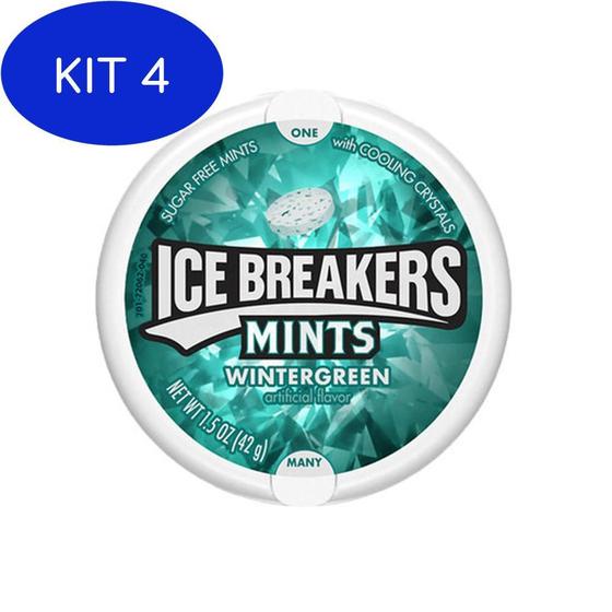 Kit 4 Pastilhas Ice Breakers Wintergreen - Sabor Hortelã 42G - Pastilha ...