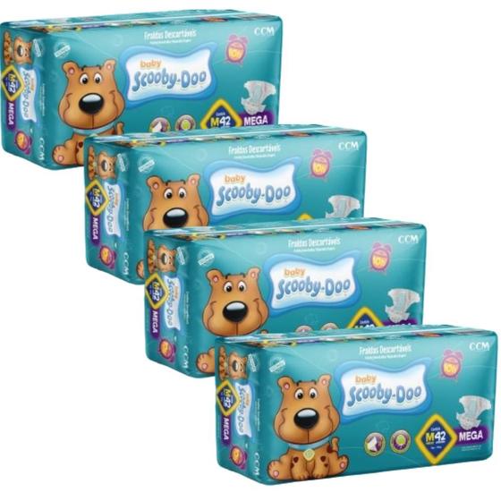 Kit 4 PCT Fralda Descartável Scooby Doo Mega Todos os Tamanhos (M)(G ...