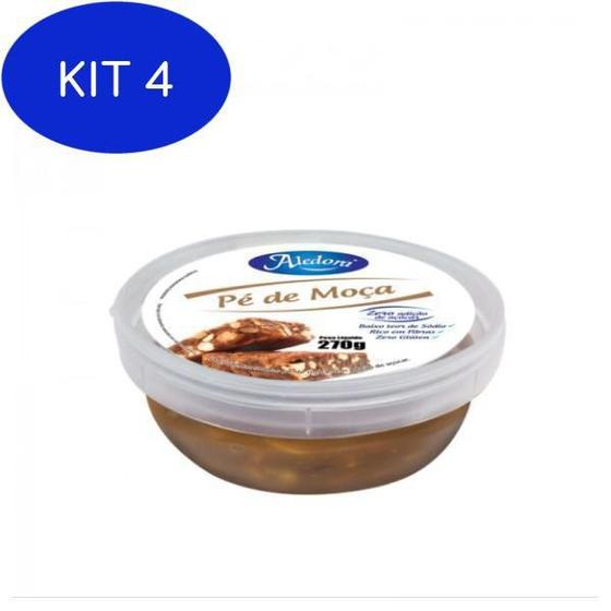 Kit 4 Pé De Moça De Corte Pote Com 270G Zero Açúcar Diet Aledora ...