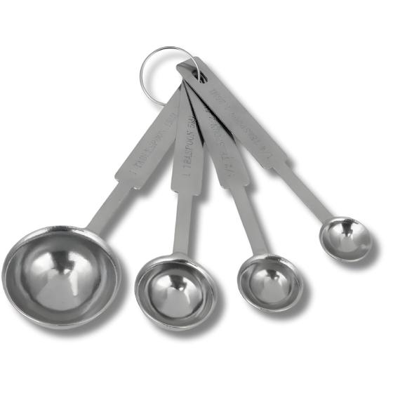 Kit 4 Peças De Colheres Medidoras Em Aço Inox Profissional Cozinha ...