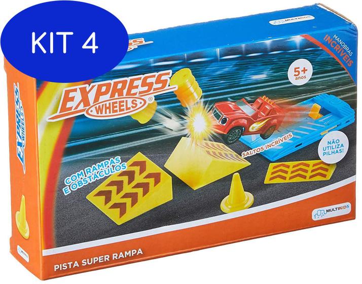 Kit 4 Pista Super Rampa Express Wheels Obstáculos Multikids - Pistas - Magazine Luiza