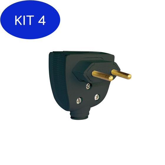 Kit 4 Plugue Macho Versátil 2 Polos E Saída Lateral 20A Pial - Pial ...