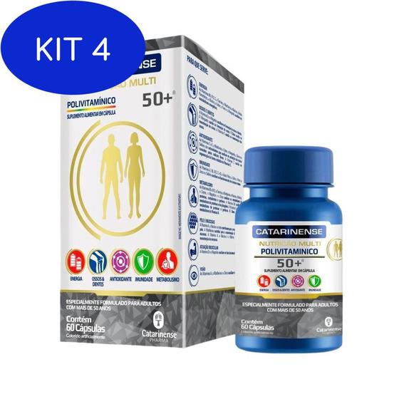 Kit 4 Polivitaminico Sênior Suplemento Alimentar 60 Capsulas ...