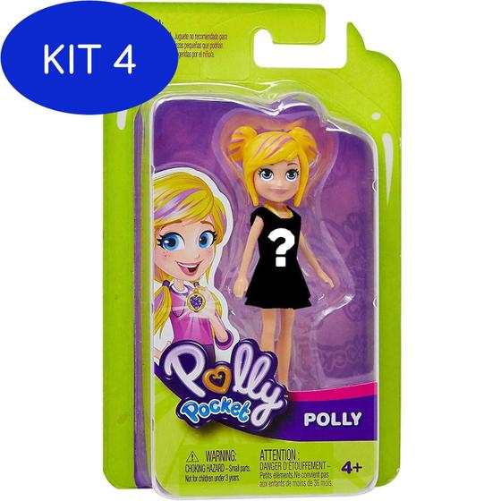 Kit 4 Polly Pocket Boneca Polly Com Roupa Surpresa Mattel Fwy19 ...