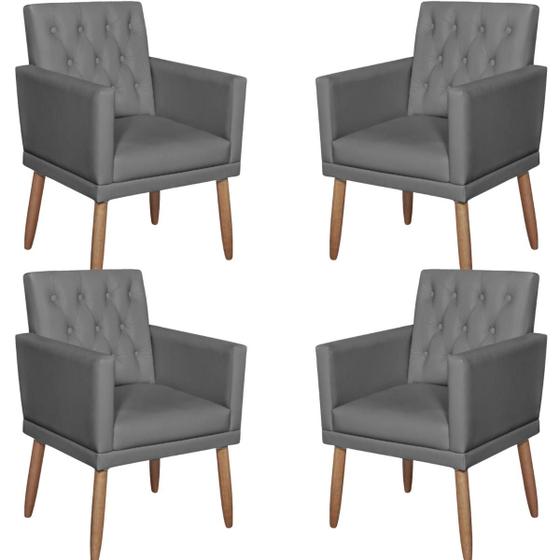 Kit 4 Poltronas Capitone material sintético para Sala de Espera ...