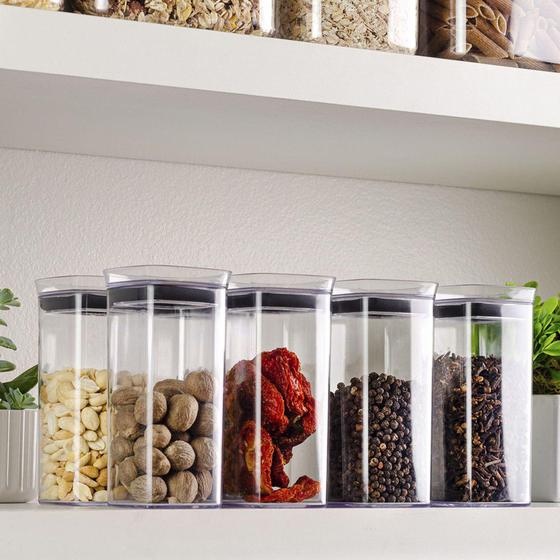 Kit 4 Porta Temperos Pote Hermético Condimento Casa Cozinha Block 340ml ...