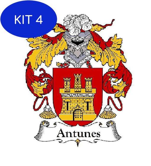 Kit 4 Pôster Heráldica Brasão Da Família Antunes 32X43 Cm - Mundo Das ...