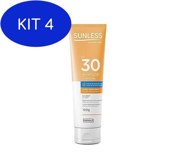Kit 4 Protetor Solar Fps 30 Sunless Com 4 Horas De Ação - Farmax ...