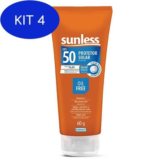 Kit 4 Protetor Solar Sunless Facial FPS 50 60g - Protetor Solar Facial ...