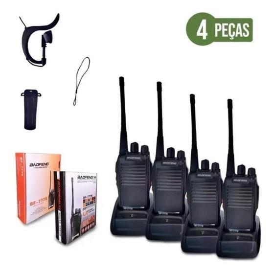 Kit 4 Rádios Comunicador Walk Talk Baofeng Bf 777s Amador Bandas De ...