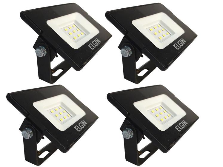 Kit 4 Refletores de Led 10W 6500K Bivolt Projetor Holofote - ELGIN - Refletor - Magazine Luiza