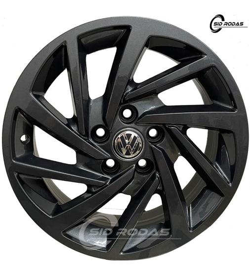 Kit 4 Rodas Aro 15x6 Novo Polo TSI 5x100 Grafite Brilho ZK-800 - Zunky ...