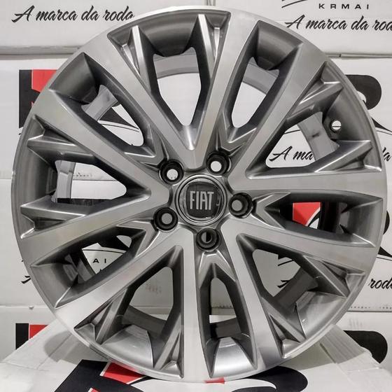 Kit 4 Rodas Fiat Toro Ranch 2022 5x110 Aro 16 Krmai S34 GD - Roda de ...