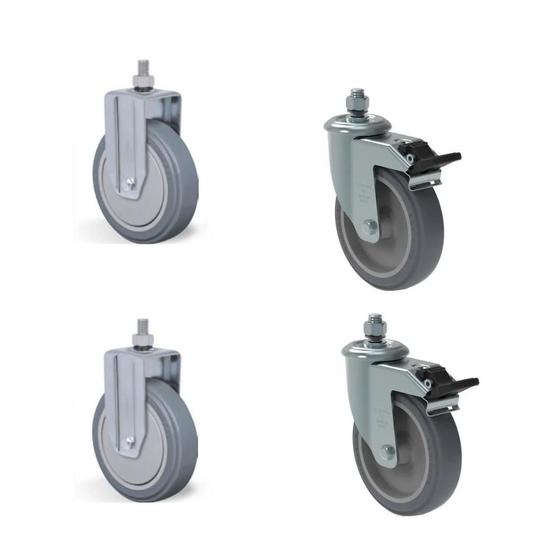 Kit 4 Rodízios Espiga 2 Giratórios Gle 512 Bp 2 Fle 512 Bp - Schioppa - Rodízio para Aparelho de ...