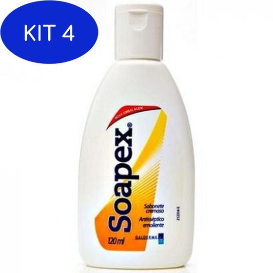 Kit 4 Sabonete Líquido Soapex Cremoso com 120ml - Sabonete Corporal ...