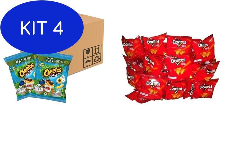 Kit 4 Salgadinhos Elma Chips Doritos + Cheetos Requeijão - - Chips - Magazine Luiza