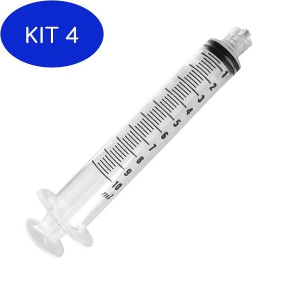 Kit 4 Seringa Hipodérmica Estéril Luer Lock 10Ml - 100 - Seringa ...