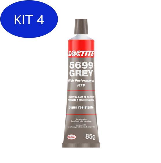 Kit 4 Silicone Vedante Oximico Loctite Si 5699 Cinza 85G - Silicone ...