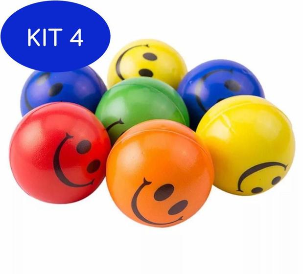 Kit 4 Squishy Fidget Toy Anti Stress Bola Smile Careta 2 - Mega Block ...
