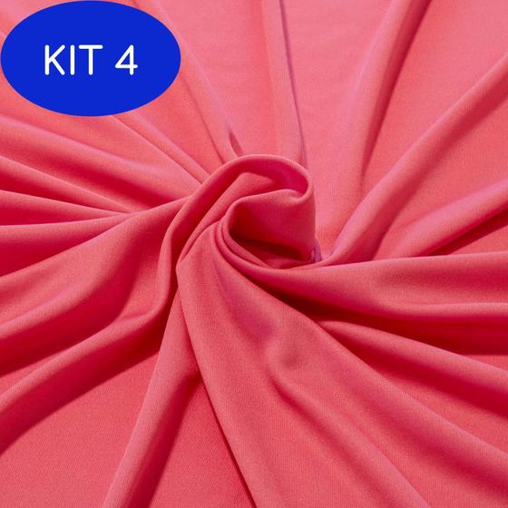 Kit 4 Tecido Malha Helanca Light 1,80 Mt Largura Rosa Chiclete ...