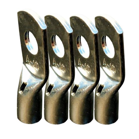 Kit 4 Terminal Compressão 10mm M5 Tubular Para Fios e Cabos Elétrico ...